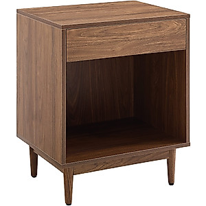 Crosley Furniture CF1117-WA Liam Mid-Century Record Storage End Table, Walnut