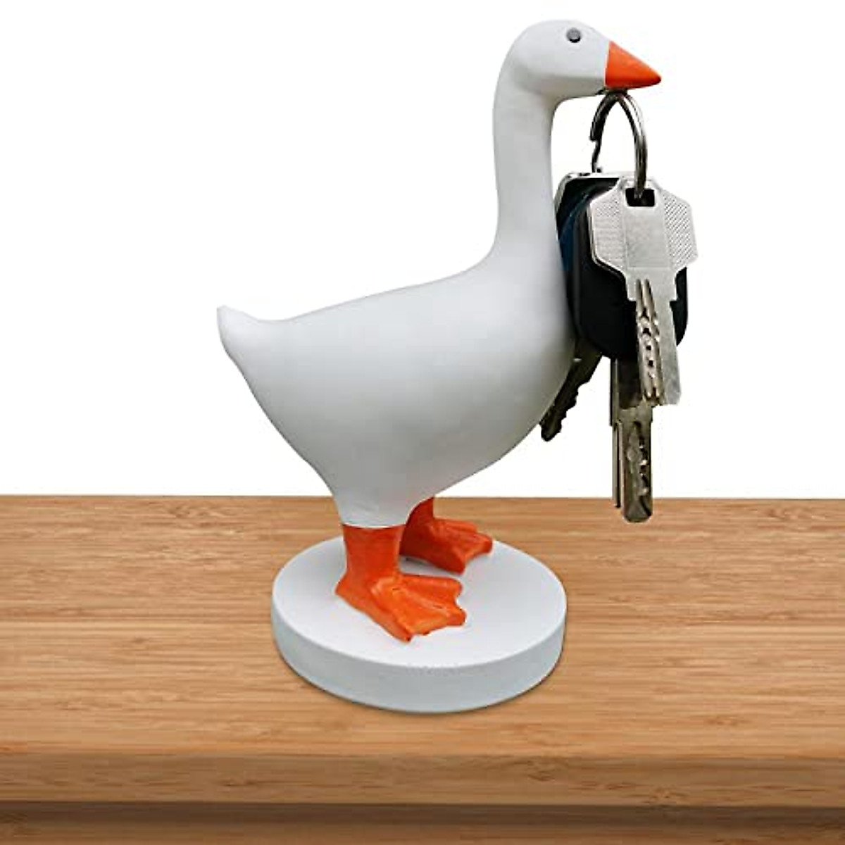 Magnetic Goose Key Holder, Magnetic Goose Statue for Key Hanger, Cute Duck Funny Desk Decor, Magnetic Key Holder Hanging Rack Ornament for Keys Glasses Home Decor -Orange Duck