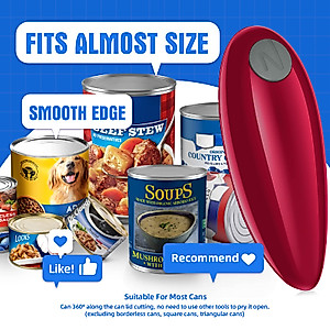 Electric Can Opener, Hand Free Can Opener Easy Open Any Can Sizes with Smooth Edge, Food-Safe Portable Battery Operated Electric Can Openers, Kitchen Gadget Gift for Kitchen, Seniors, Chef, Arthritis