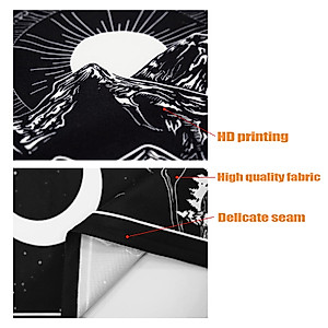 Lifeel 3Pack Sun and Moon and Star Landscape Tapestry Wall Hanging, Vertical Black and White Aesthetic Tapestries For Bedroom Home Wall decor 20×27 inch