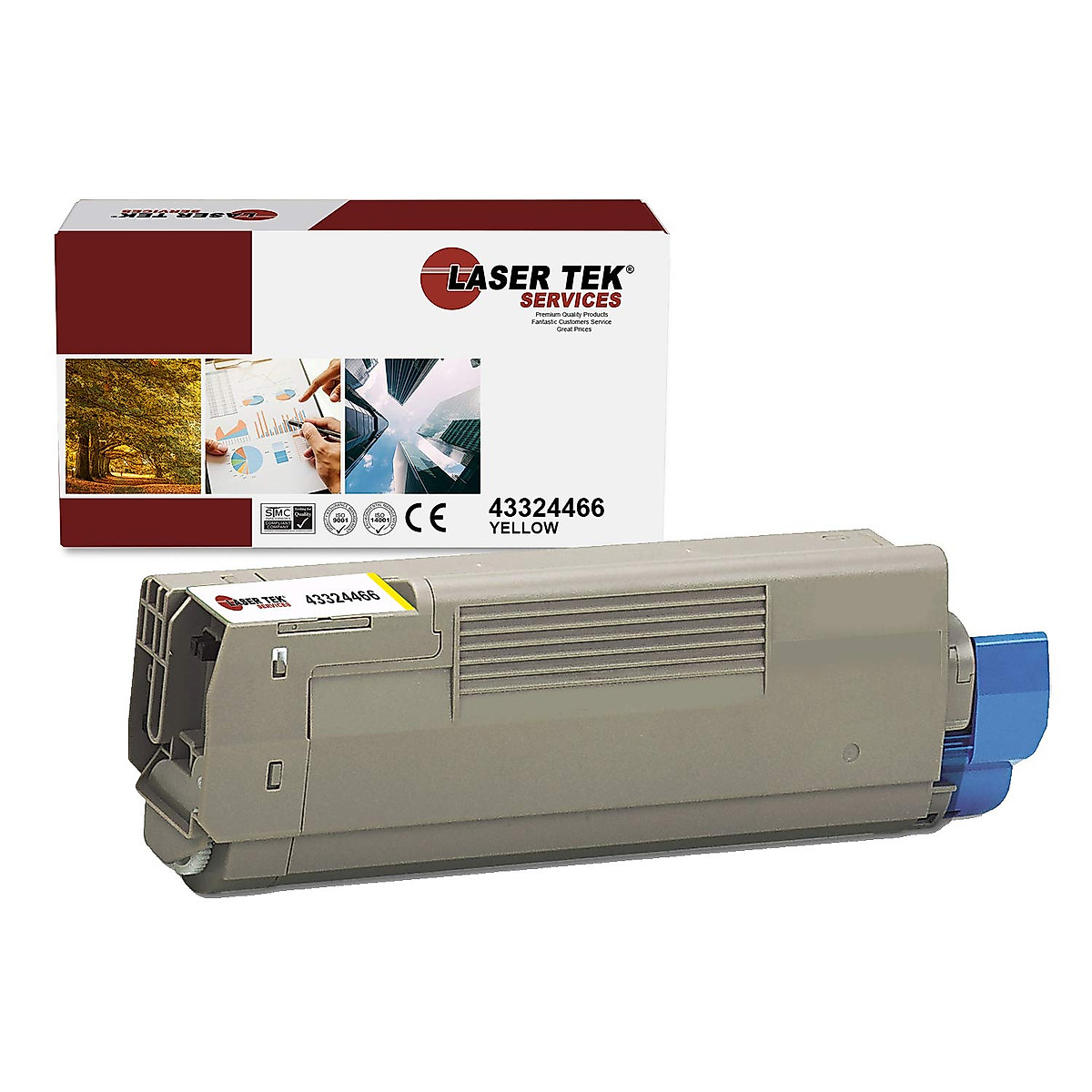 Laser Tek Services Compatible Toner Cartridge Replacement for Okidata C6000 43324466 Works with Okidata C6000 C6000dn C6000n Printers (Yellow, 1 Pack) - 6,000 Pages