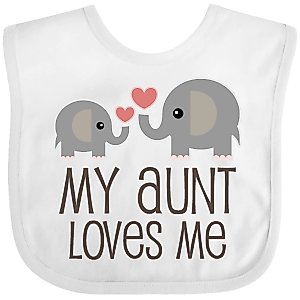 inktastic My Aunt Loves Me Baby Bib White 230e8