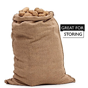 Burlap Bags for Vegetables & Gardening, 22" X 36"- Burlap Sacks Perfect for Kids - Plant Covers - Holds Up to 50lbs - Food Grade (Pack of 10)