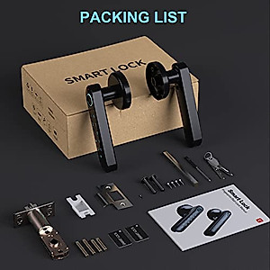 ENOKER Fingerprint Door Lock Knob - Keyless Entry Door Lock with Handle 100 Fingerprints/IC Cards/Passcodes/Keys, Smart Electronic Biometric Door Knob Deadbolt Keypad for Bedroom Home Office Apartment