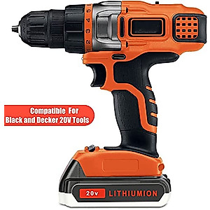 JYJZPB 2 Packs 3000mAh Replace Battery for Black and Decker 20V Lithium Battery LB20 LBX20, Black+Decker LBXR20 Decker Battery Compatible for Black & Decker 20 Volt MAX Cordless Tools