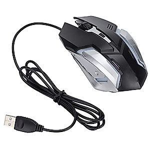 Zyyini Wired Gaming Mouse, S150 USB 3 Buttons 1600DPI Wired Optical Mice,Office Business Gaming LED Glowing Mouse,for Laptop/Computer/Notebook/Tablet(Black)