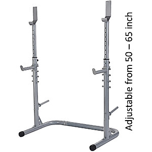 BalanceFrom RS 60 Multifunctional Workout Station Adjustable Olympic Workout Bench with Squat Rack, Leg Extension, Preacher Curl, and Weight Storage, 800-Pound Capacity, Gray