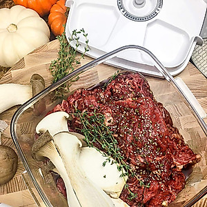 PrepSealer Marinating BPA-free Tritan Vacuum Container (2L Square + Pump) White