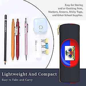 Haitian Flag Pencil Pen Case Pencil Case Cosmetic Bag Makeup Pouch For Office School
