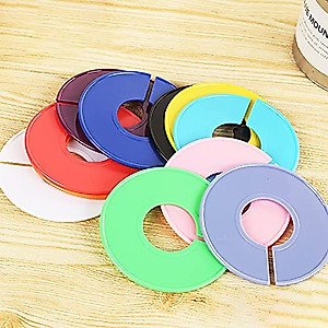 GSHLLO 10 Pcs Plastic Clothing Rack Size Dividers Closet Dividers Labels Round Hangers Dividers Wardrobe Separators for Clothes