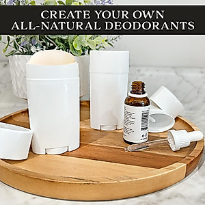 Cornucopia Brands 2.5oz Empty Deodorant Containers (8-Pack, 75ml); BPA-Free Plastic White Twist-Up Refillable Tubes for DIY Deodorant, Aromatherapy, Balm, Etc.