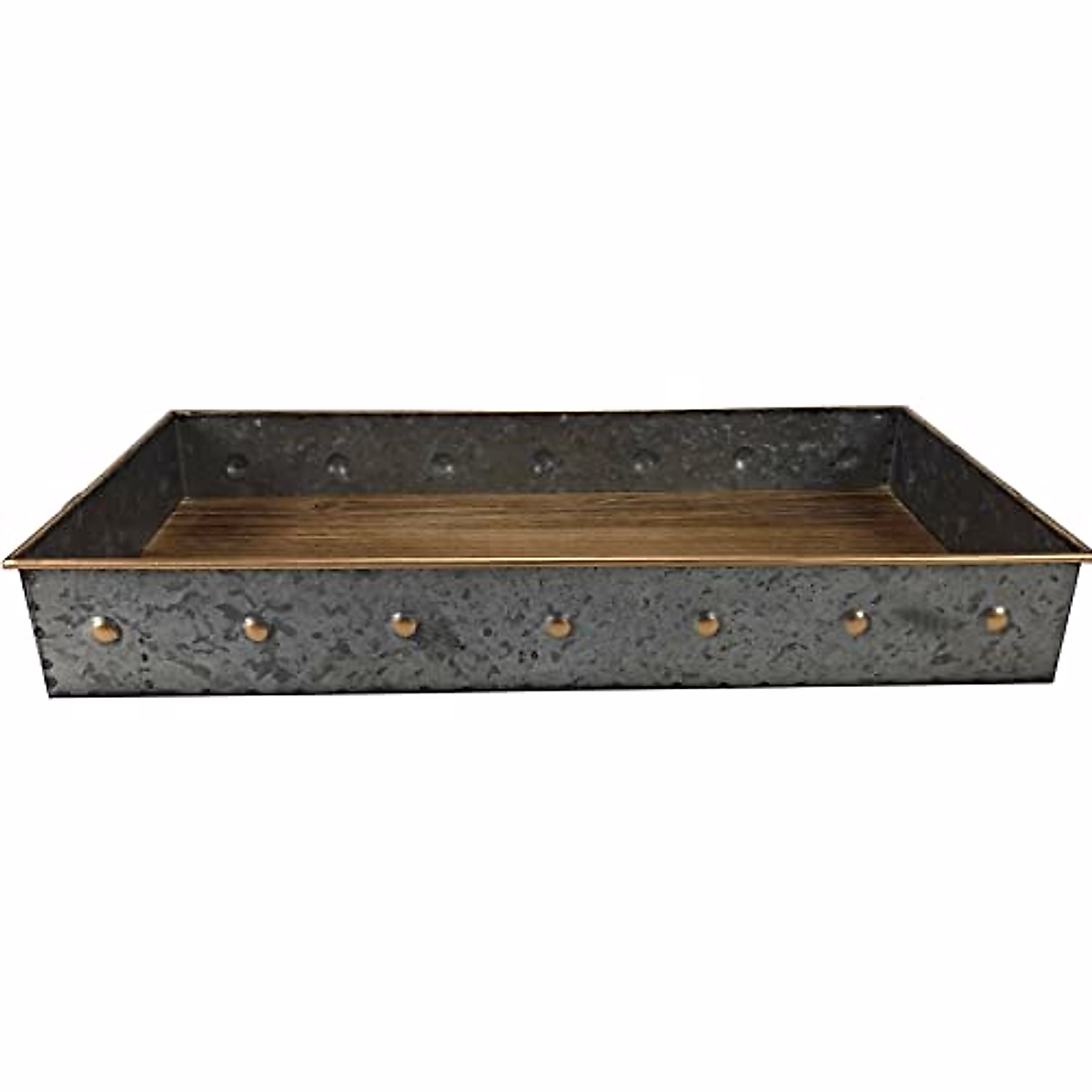 Circleware Cooperstown Wood Rectangle Serving Tray with Handles Home and Kitchen Multi-Purpose Serveware for Coffee Table, Dinner, Breakfast Food, Farmhouse Decor, 19" x 9.5" x 2.75", Craftsman