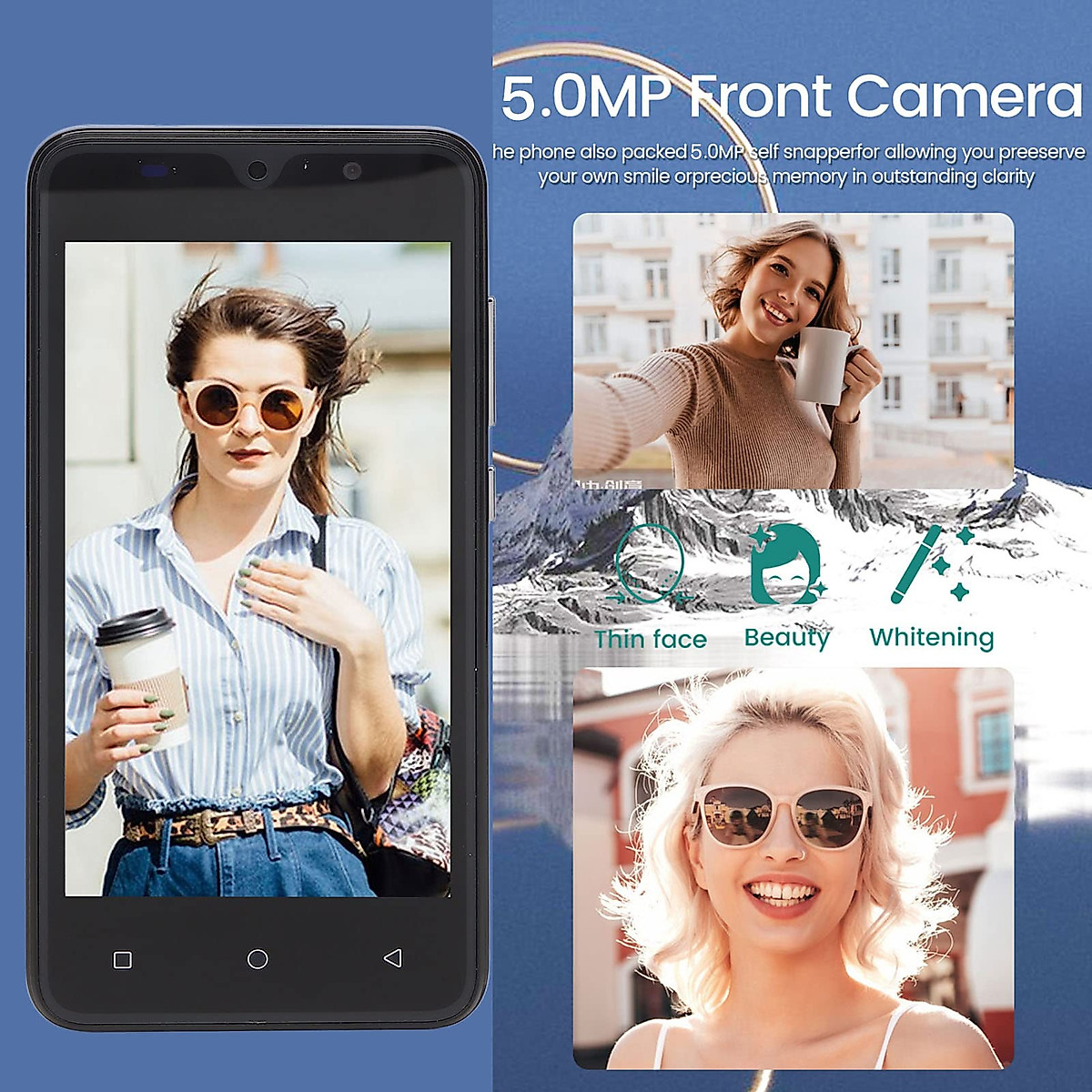 Aqur2020 Smartphone, RAM 2GB ROM 16GB Mobile Phone for Phone Call (US Plug)