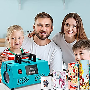 Tumbler Heat Press Machine 20 and 30 oz,110V Tumbler Press Mug Press for 11 OZ 15 OZ Mugs Easy to Use, Smaller Size, Suitable for Home, Office, with Heat Resistant Tape and Gloves.