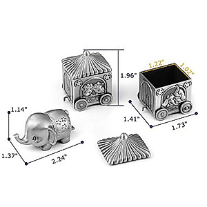 Baby Tooth Box, Kids Keepsake Organizer for Baby Teeth, My First Tooth and Curl Keepsake Box Set, Cute Children Silver Tooth Holder to Keep The Childhood Memory (Style 3)