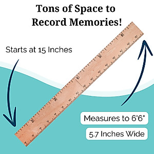 HEADWATERS STUDIO Wooden Growth Chart for Wall - Wooden Height Chart for Kids, Child Height Wall Chart, Height Measurement for Wall, Kids Sizing Chart, Height Ruler for Wall - Natural (63"x5.75")