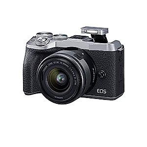 Camera EOS M6 II Mirrorless Camera Digital Camera with EF-M 15-45mm F/3.5 Lens Compact Camera Professional Photography Digital Camera (Color : Silver)