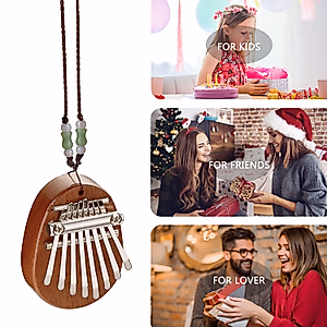 Mini Kalimba 8 Keys Thumb Portable Piano Portable Marimba Musical Thumb Piano with Lanyard, Valentines Gift for Kids Adults Beginners(Mini Kalimba)