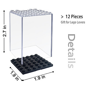 Minifigures Acrylic Display Case Action Figure Building Block Display Box High-Transparency Stackable Storage Case for Figurines Toys and Collectibles(12PCS)