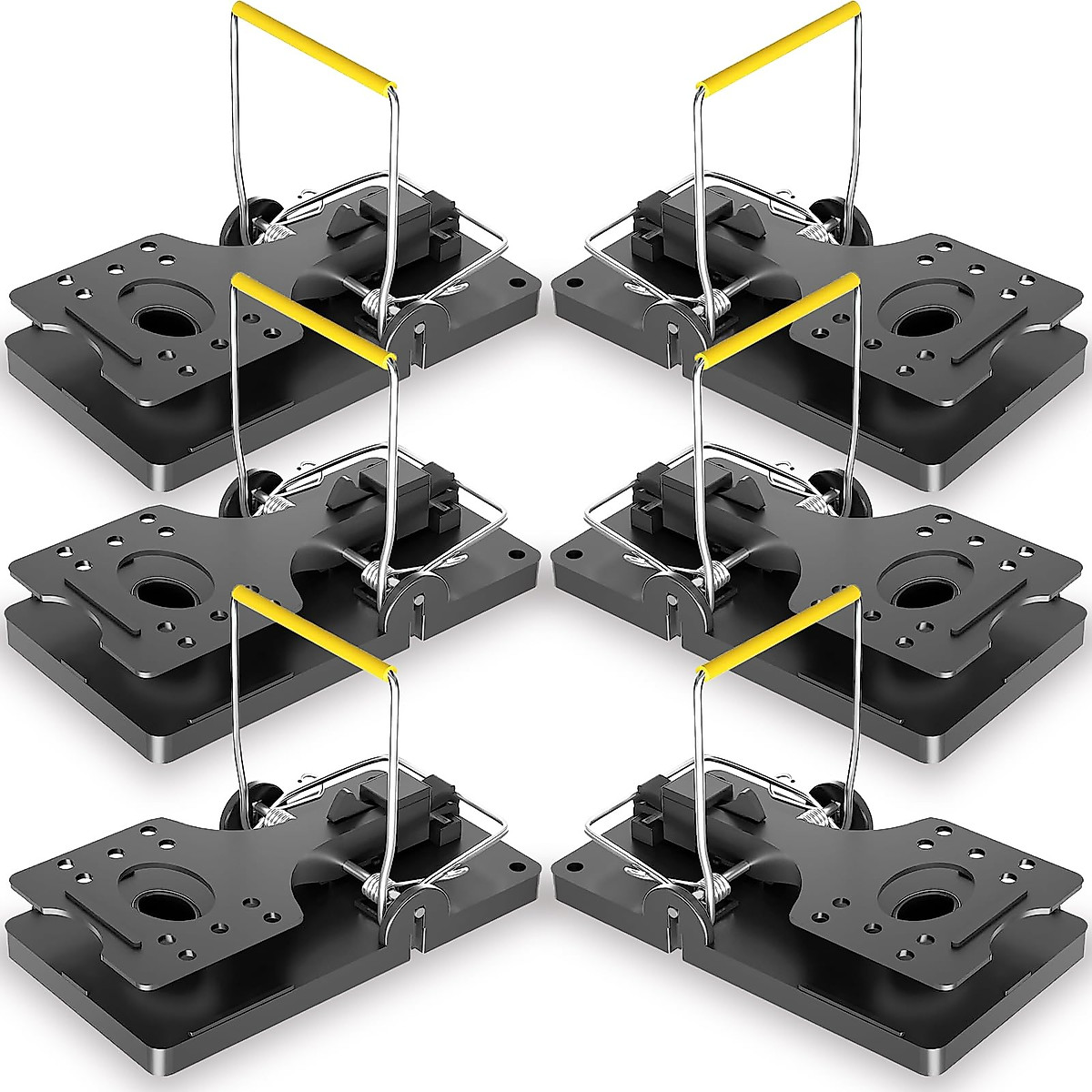 Large Rat Traps, Mouse Traps That Work,Snap Traps for Indoor Outdoor, Quick Effective Sanitary Safe, Snap Trap for Trapping Against Mouse, Chipmunk, Safety and Friendly for Pet (Black Large 6 Pack)