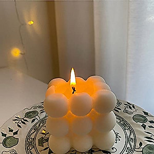 Hygge & Cwtch Bubble Candle | Handmade Soy Cube Candles Danish Pastel Room Decor Aesthetic Scented Aromatherapy Cute Shaped Decorations (Vanilla Cream, 1-Pack)