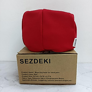 SEZDEKI Hedgehog Bed - Pet Bean Bag Bed Small Animal Chair Cozy Sack with Removable Cover Washable Calming Sleeping Cushion Cage Accessories for Hedgehog Sugar Glider Hamster Bearded Dragon