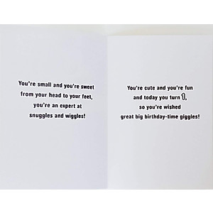 Happy 1st Birthday Mickey Mouse Greeting Card -"You're Cute and You're Fun and Today You Turn 1"