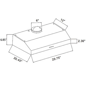 Empava Under Cabinet Ducted Range Hood 30 Inch Kitchen Exhaust Stove Vent with Push Button Control, Dual Sealed Aluminum Motor, Permanent Filters LED Lights in Stainless Steel EMPV-30RH08