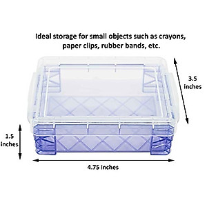 Advantus Crafts Storage Studios Super Stacker 6-Pack of Crayon Box 1.5 x 3.5 x 4.75 inches; Set Comes In Random Color Combinations of Blue, Clear, Green, Purple or Red (Colors will vary from image)