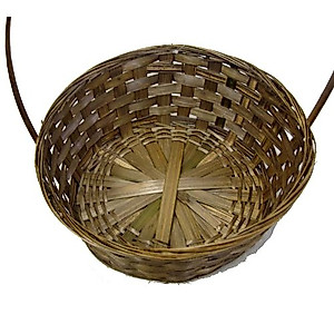 The Lucky Clover Trading 12 Inch Round Bamboo Basket with Handle