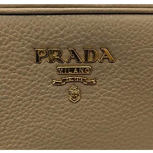 Prada Crossbody Bag Handbag For Women - Beige Vitello Phenix Leather Double Zip Crossbody Bag 1BH079 Bags For Women