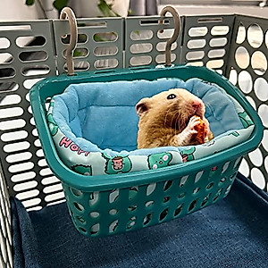 Rat Hammock for Cage Chew Proof，Guinea Pig Cage Accessories，Small Animal Removable Nest with Hanging Hammock Basket Bed Hideout for Ferret, Kitten, Squirrel, Chinchilla