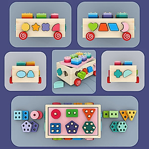 UAHAPY Baby Montessori Toddlers Toys for 1 2 3 Year Old Boy & Girl,1 Year Old Girl Gifts 1st One Christmas Birthday Gift,Wooden Preschool Educational Sensory Toys for 12-18 Months 1-3 Yr