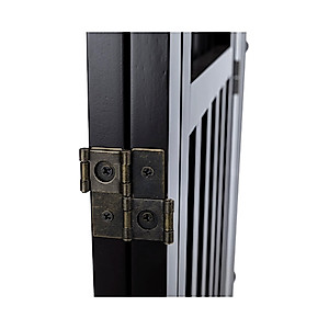 TRIXIE Freestanding 4-Panel Pet Gate, Foldable Pet Barrier Fence, Convertible Pet Pen, 32-in Tall, Walk Through Door, Brown