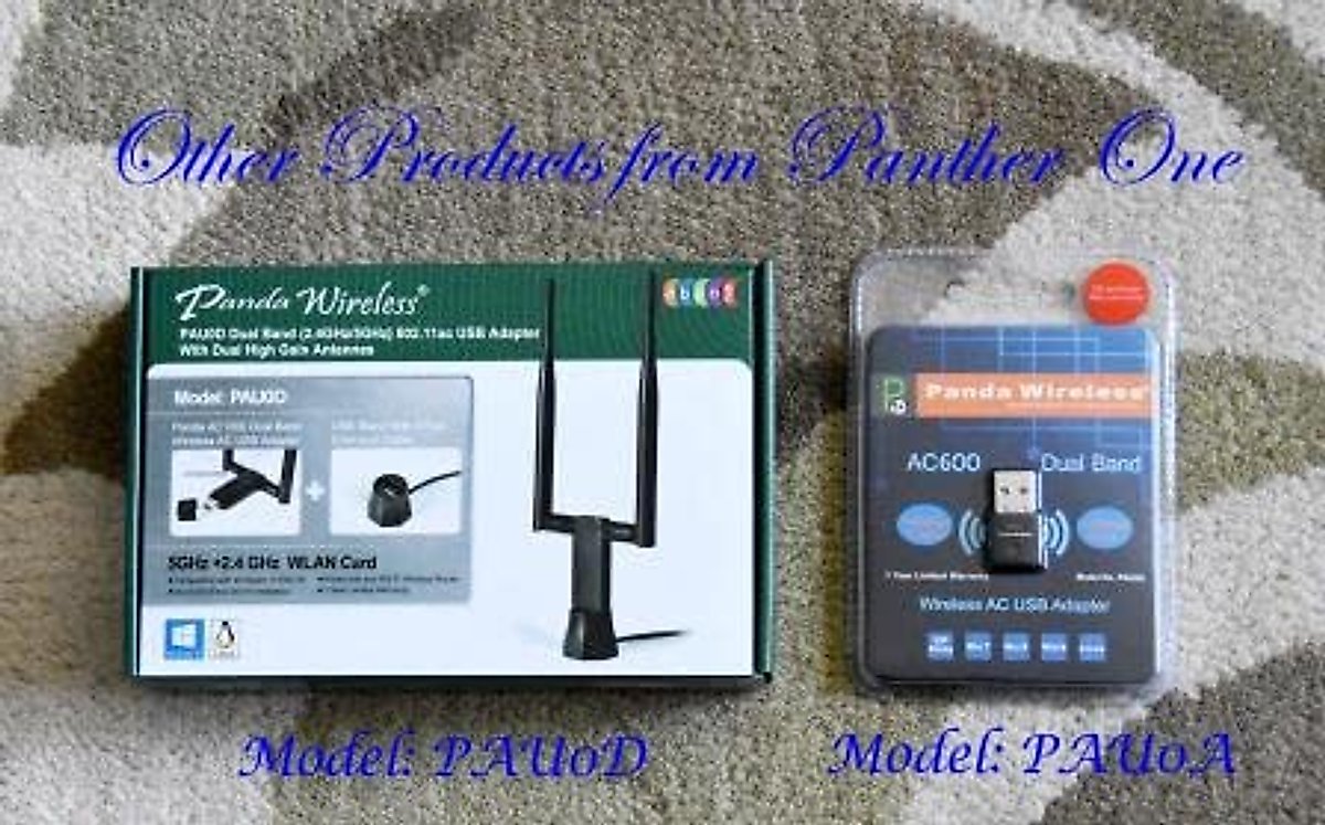 Panda Ultra 150Mbps Wireless N USB Adapter - Windows XP/Vista/7/8/8.1/10, Mac OS X 10.4-10.10, Mint, Ubuntu, Fedora, openSUSE, BackTrack5 R3, Kali Linux and Raspberry Pi 1/Pi 2
