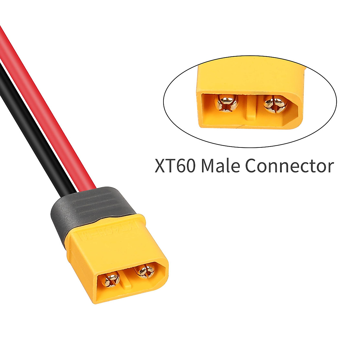 YACSEJAO 12AWG XT60 Male to Solar Panel Connector 1M XT60 to 45A Connector Extension Cable for Outdoor Power Bank RC Lipo Battery Lithium Battery