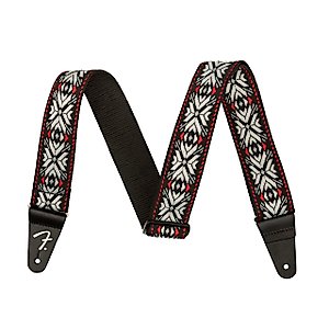 Fender Pasadena Woven Strap, 2in, Red Snowflake