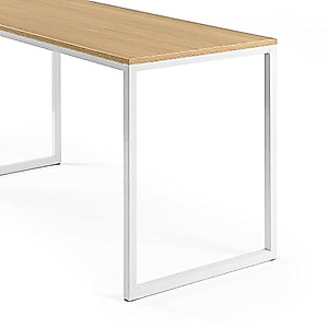 ZINUS Jennifer 55 Inch White Frame Desk, Computer Workstation, Office Desk, Dining Table, Easy Assembly, Natural