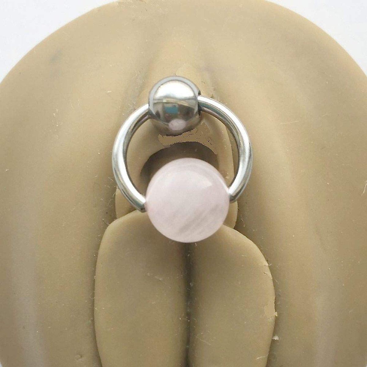PODOL STAR Love Stone Rose Quartz Stone VCH Piercing Barbell.