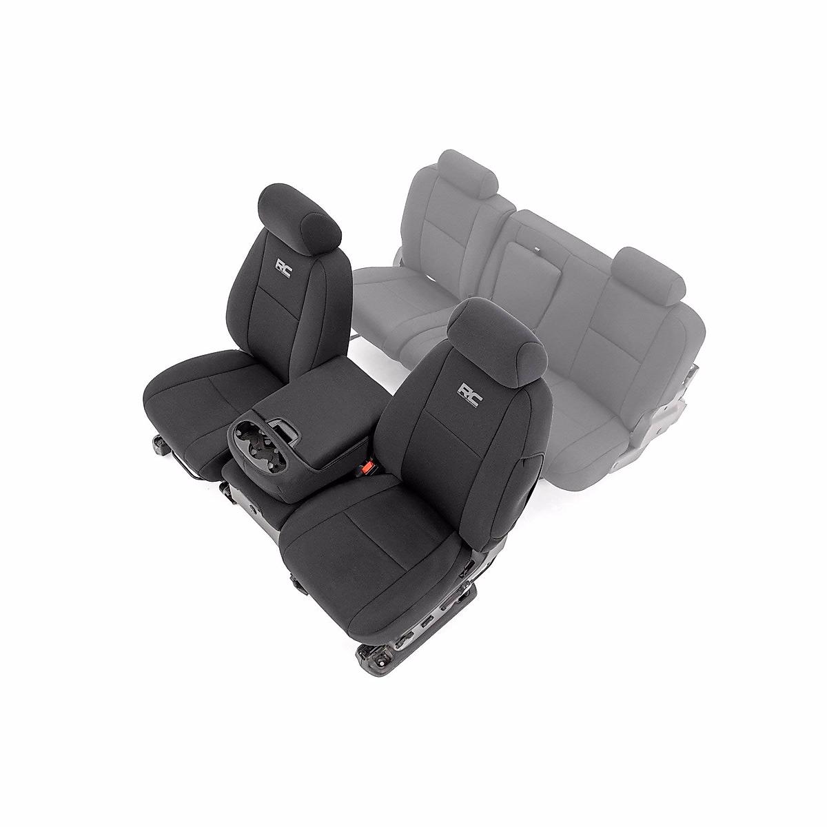Rough Country Neoprene Seat Covers for Chevy 1500/2500HD Ext Cab (2007-2013) - UV & Water Resistant Silverado Seat Covers, Foam Padded Seat Covers for Trucks - Front Seat Covers