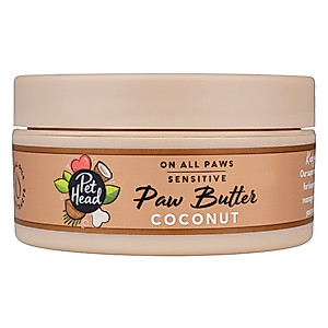 PET Head On All Paws Coconut Paw Butter 1.4 oz. Nourishing Paw Balm, Moisturizes Paws and Noses to Leave Them Soft and Crack-Free, Lickable, Gentle Formula for Puppies. Made in USA