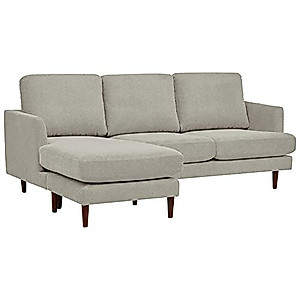 Amazon Brand – Rivet Goodwin Modern Reversible Sectional Sofa Couch, 88.6"W, Light Grey