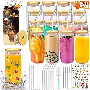 PeacePeo 20Pcs Drinking Cups with Lids 16OZ