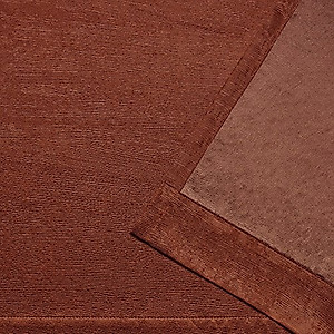 Exclusive Home Oxford Textured Sateen Room Darkening Blackout Grommet Top Curtain Panel Pair, 52"x84", Mecca Orange