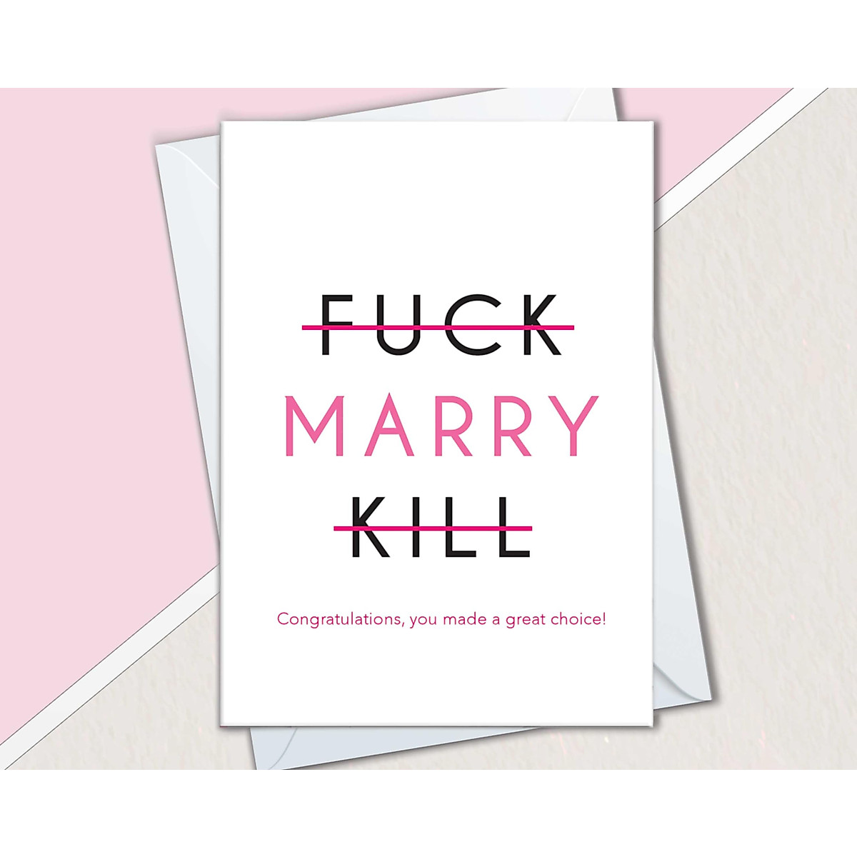 The Cardtel Funny Wedding Card for Couples Friends, Humor Congratulations Card For Newly Married or Engaged Couple, Wedding Gift For Bride, F Marry Kill Engagement Card For Newlyweds (F Marry K*ll)