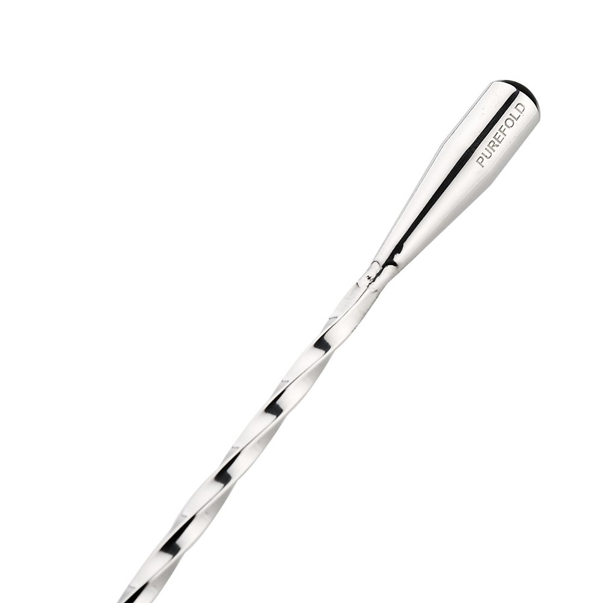 Purefold 15.7/12 Inches Bar Cocktail Spoons Set, Stainless Steel Spiral Pattern Cocktail Shaker Cocktail Mixing Spoon