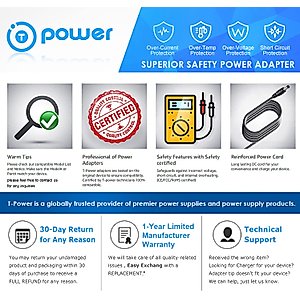 T POWER 9V Ac Dc Adapter Charger for Bowflex Max Trainer M3 M5 M7 M8 HVT & Octane Fitness Q35 Q37 xR3 xR4 xR6 Exercise Elliptical Treadmill Cardio Machine Power Supply Cord