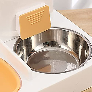 leasote Automatic Cat Feeder - Pets Automatic Food Feeder 2.2L and Waterer Set 1L, 2 in 1 Cat Food Bowl Automatic Feeder Water Dispenser Blue