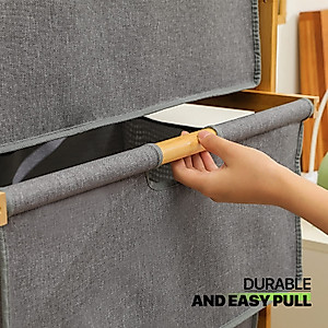 Magshion Storage Dresser with 2 Drawers, Bamboo Frame Fabric Storage Tower, End Side Table Nightstand with 2 Fabric Bins, Chest Storage Organizer for Bedroom, Living Room, Hallway