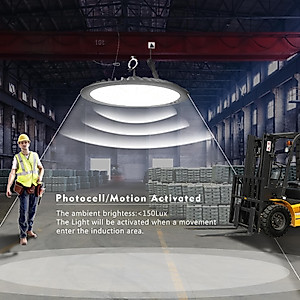 Lightdot Smart 150W LED High Bay Light Motion Activated High Bay LED Lights, AC100-277V High Bay LED Shop Lights for Warehouse Barn(Installation Height at Least 20FT)- 6Pack (Remote Buy Separate